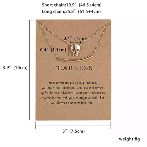 Jewelry | Brand New Fearless Skull Pendant Necklace | Poshmark